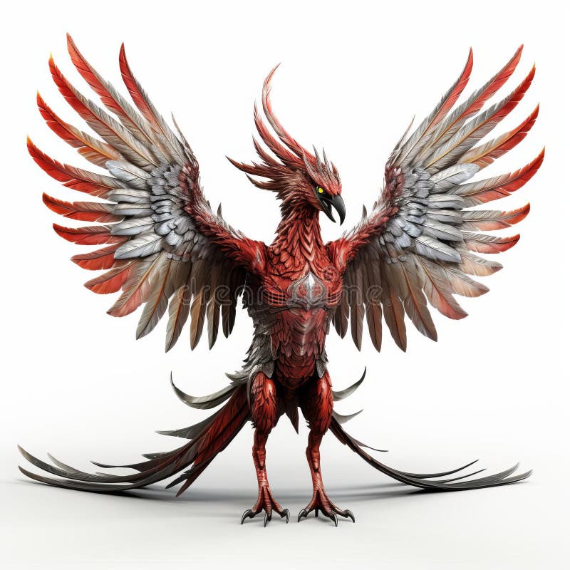 High-quality 3d Model of a Devil Bird on White Background Stock ...