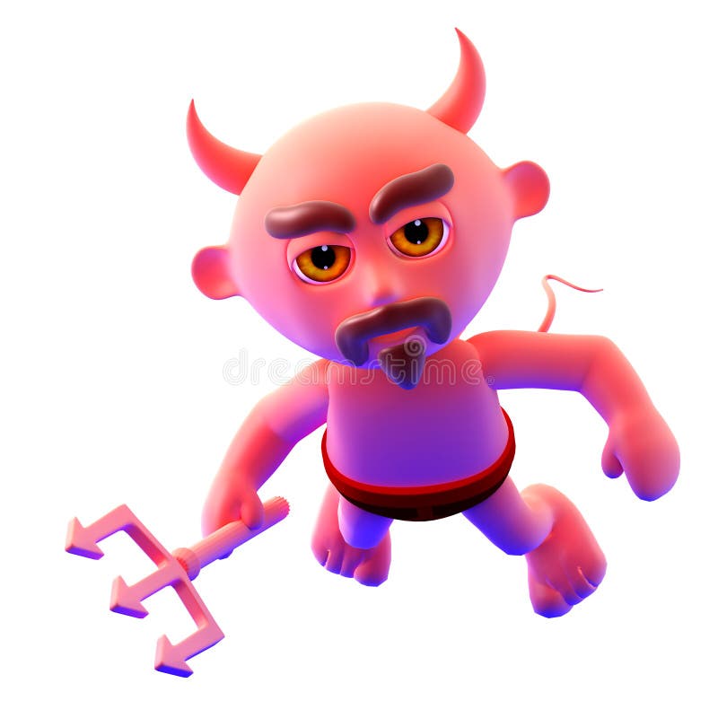 3d Devil flying forwards stock illustration. Illustration of naughty ...