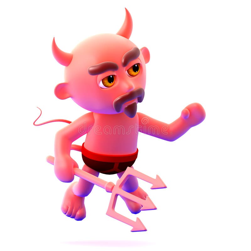 3d Devil Looks To the Right Stock Vector - Illustration of temptation ...