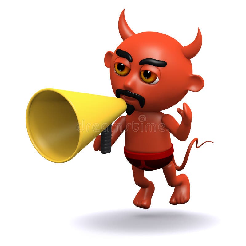 3d Devil with a megaphone stock illustration. Illustration of ...