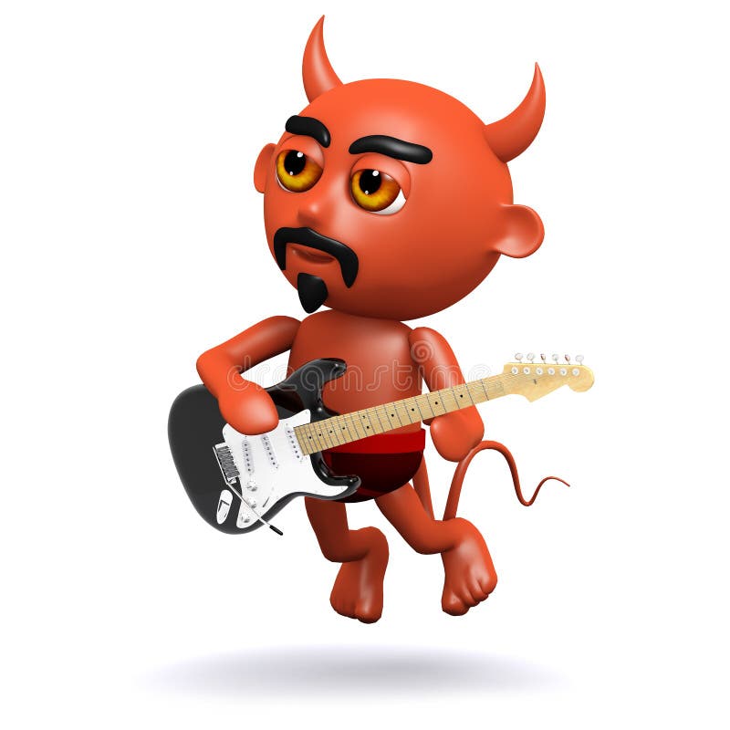 Devil Playing Guitar. Satanic Stock Illustration - Illustration of rock ...
