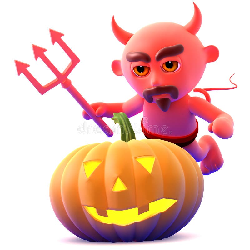 3d Devil pumpkin stock illustration. Illustration of character - 41641406