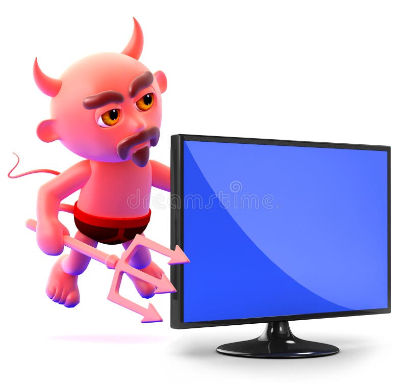 3d Devil television stock illustration. Illustration of monitor - 41641462