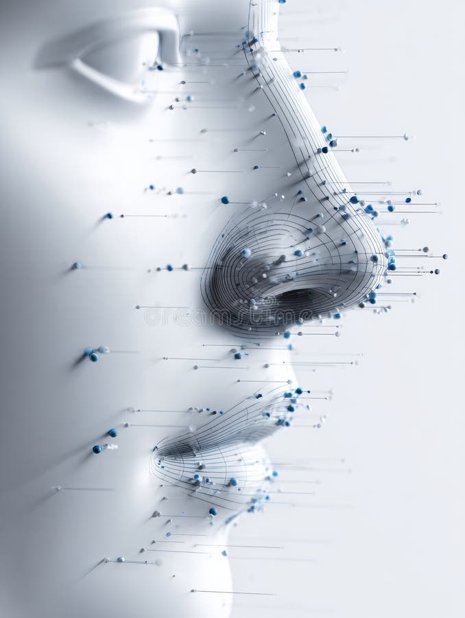 3D Diagram Illustrating Steps of Nose Reshaping Process with Floating ...