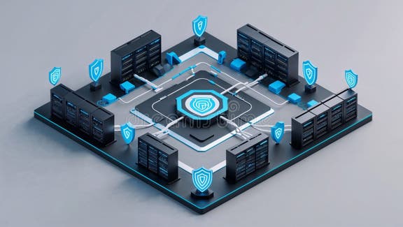 3d Diagram of a Modern Computer Network Stock Illustration ...