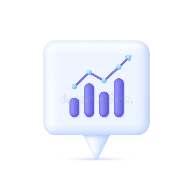 3D Diagram on Speech Bubble. Business, Financial Report, Growth Steps ...