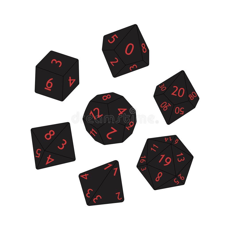 D8 D10 D12 D20 Dice for Board Games. Collection of Polyhedral Dices ...