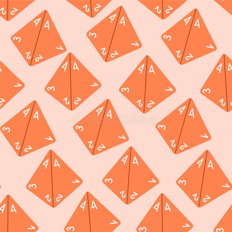 D8 D10 D12 D20 Dice for Board Games Seamless Pattern, RPG Dice Set for ...