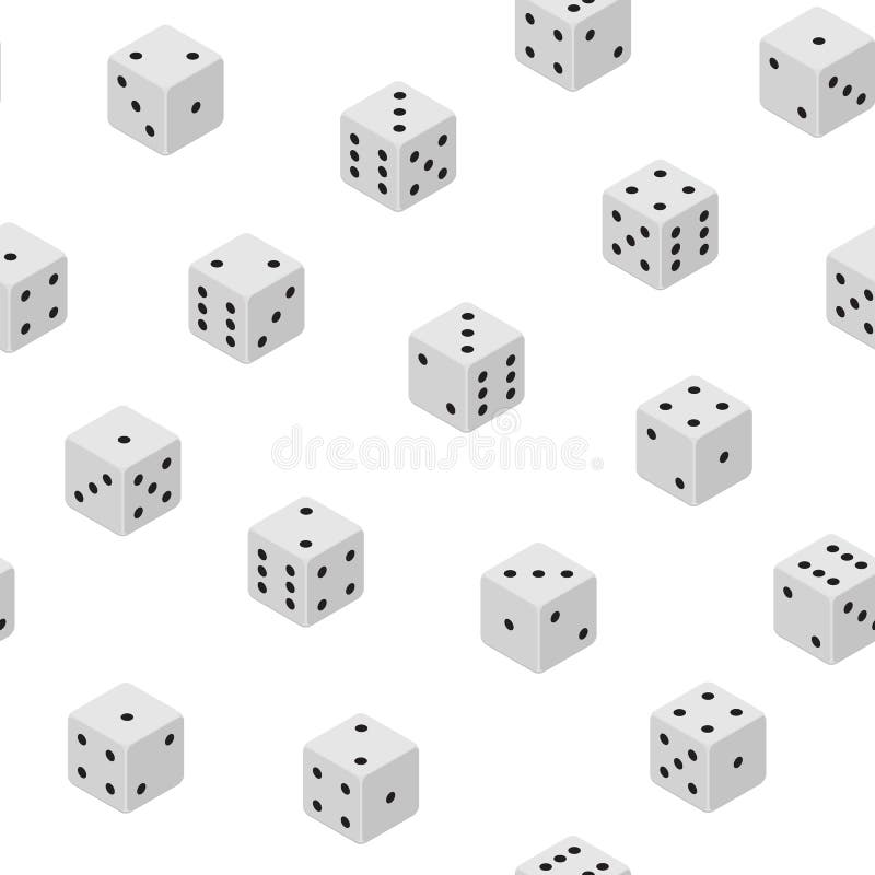 3d Dice Combinations Seamless Pattern Background Isometric View. Vector ...