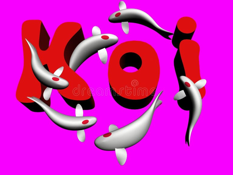 3d koi fish carp with text stock illustration. Illustration of japan ...