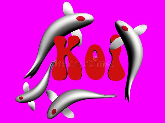 3d koi fish carp with text stock illustration. Illustration of team ...