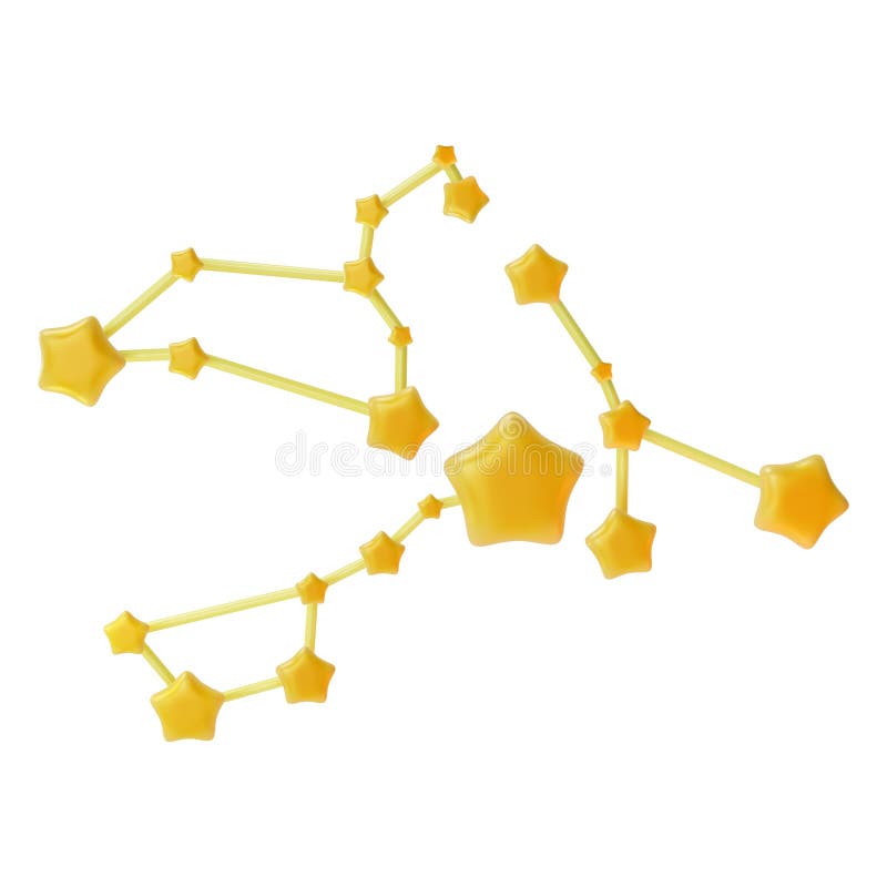 3d Different Star Constellations Set Space Concept Cartoon Design Style ...