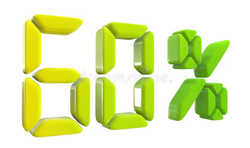 Percentage 60 3D Icon Illustration Stock Photo - Illustration of ...