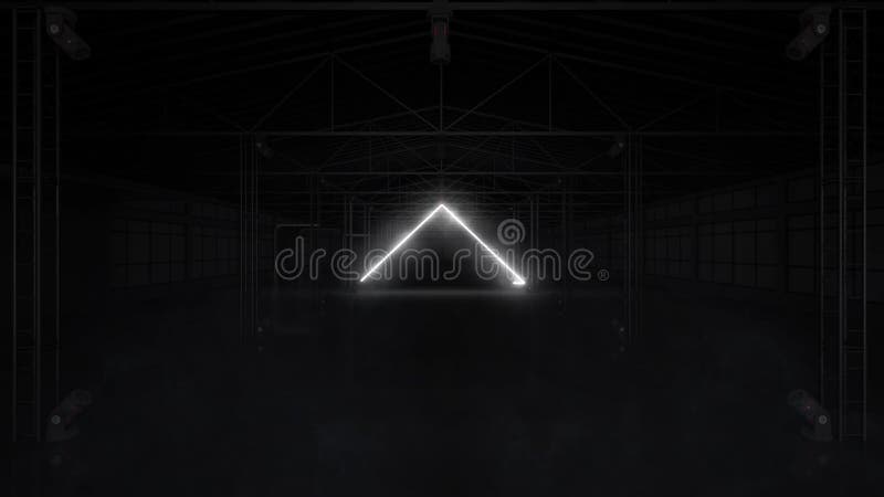 3d Digital Art of Loops Vibrant Triangle Glow of Neon Light Moving ...