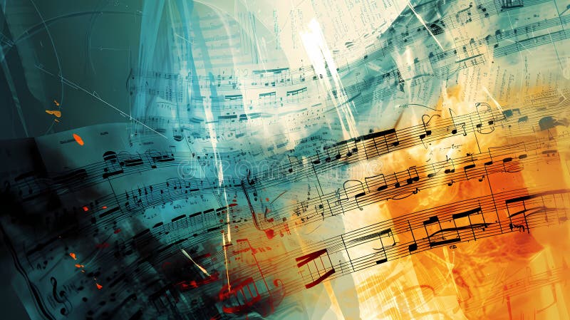 Symphony of Elements: Musical Fusion with Nature and Fire Stock ...