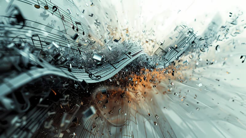 Symphony of Elements: Musical Fusion with Nature and Fire Stock ...