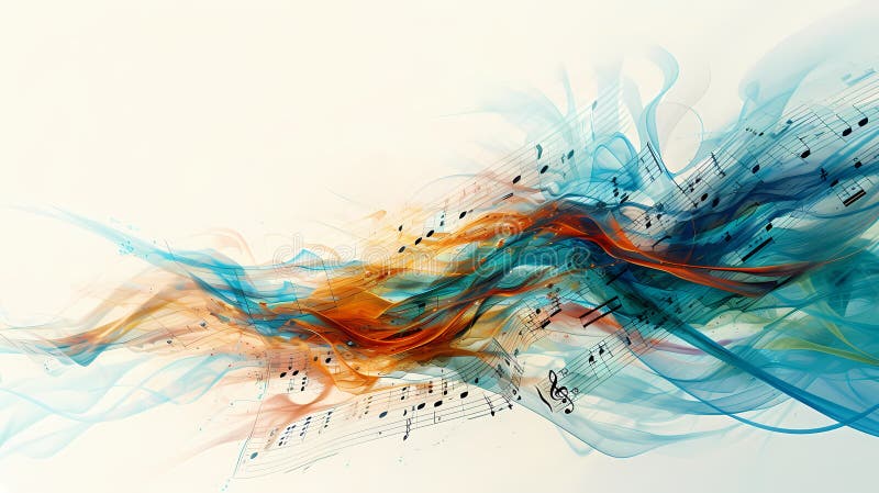 Symphony of Elements: Musical Fusion with Nature and Fire Stock ...