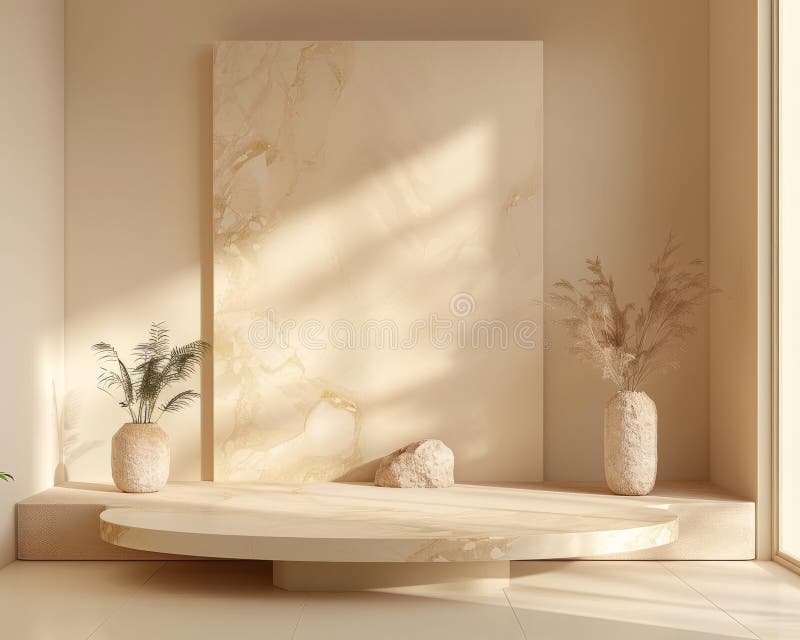 A 3D Digital Backdrop in Soft Beige Creating a Warm and Clean ...