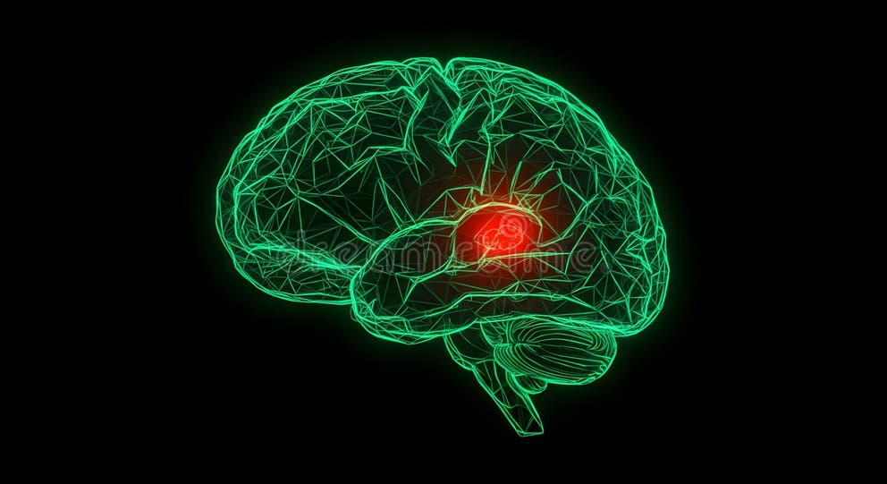 Digital Brain Scan Visualization: Highlighting Neurological Activity ...