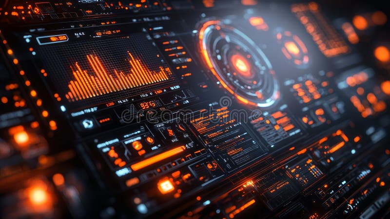 3D Digital Dashboard for Real-Time Data Analysis Stock Photo - Image of ...