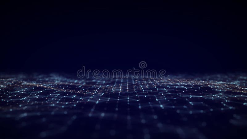 3D Digital Dynamic Wave. Flow Digital Structure. Cyber Technology Background. 3D Rendering ...