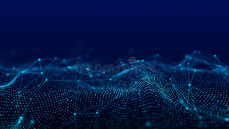 3d Digital Dynamic Wave Flow Digital Structure Secure Cybersecurity Data Connection Cyber