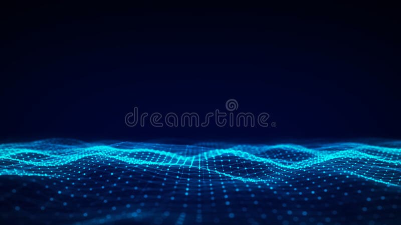 3d Digital Dynamic Wave Flow Digital Structure Secure Cybersecurity Data Connection Cyber