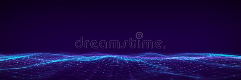 3d Digital Dynamic Wave Flow Digital Structure Secure Cybersecurity Data Connection Cyber