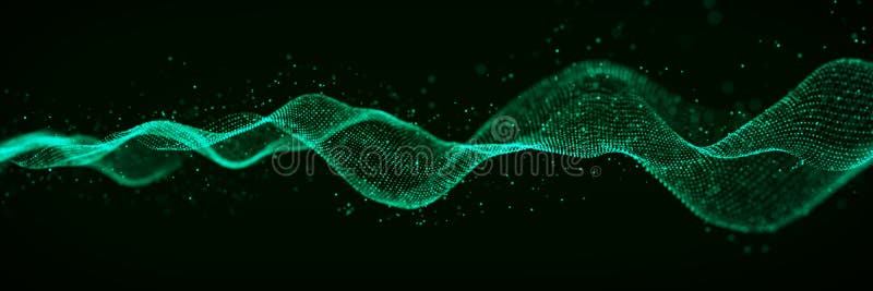 3d Digital Dynamic Wave Flow Digital Structure Secure Cybersecurity