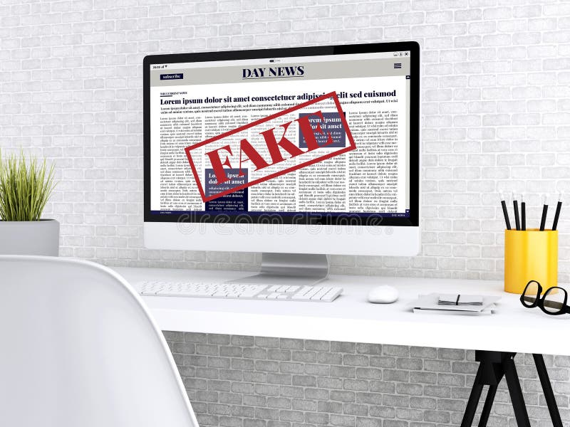 3d Digital Fake News on Screen Computer Stock Illustration ...