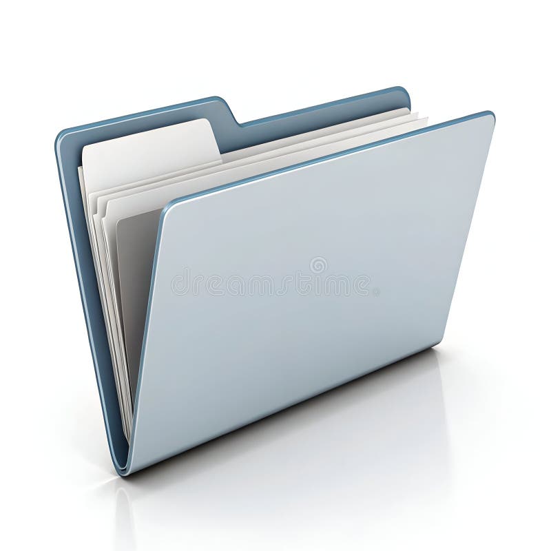 3D Digital Folder Isolated on White Background Stock Illustration ...