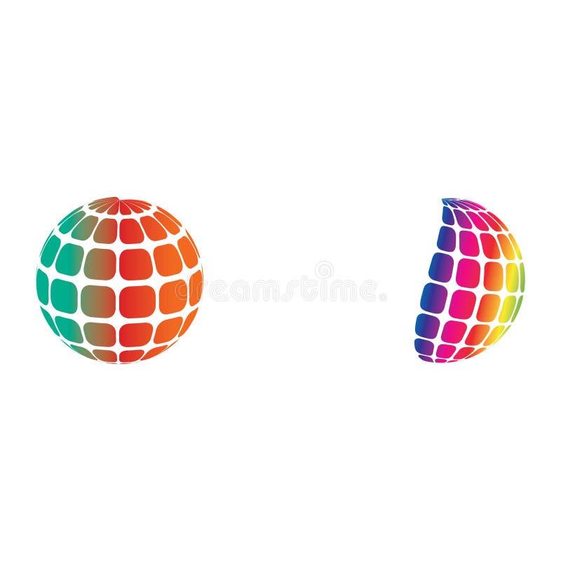 3D Digital Globe Logo Design. Icon Vector Illustration Stock Vector ...