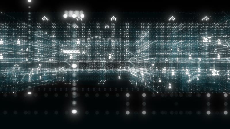 3D Digital House of Particles Stock Illustration - Illustration of ...