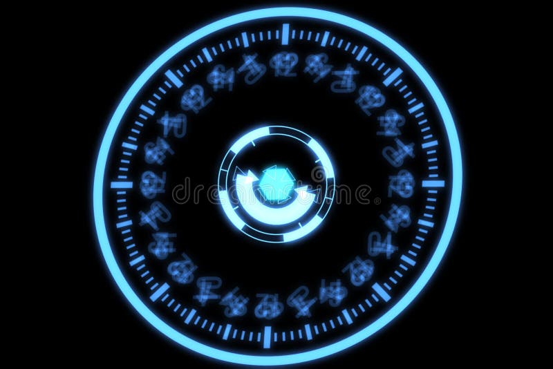 3D Digital HUD Element in Motion. Nice 3D Rendering Stock Illustration ...