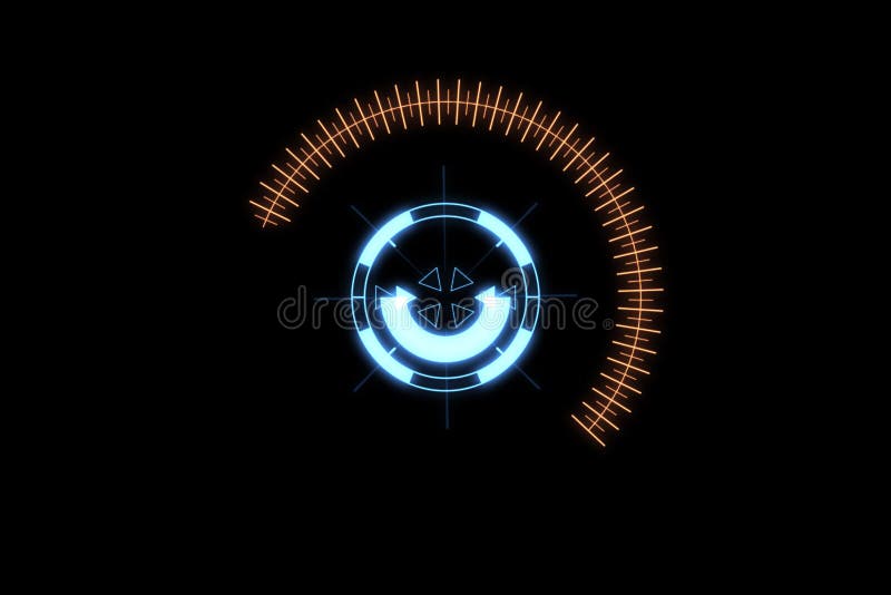 3D Digital HUD Element in Motion. Nice 3D Rendering for Your Futuristic ...