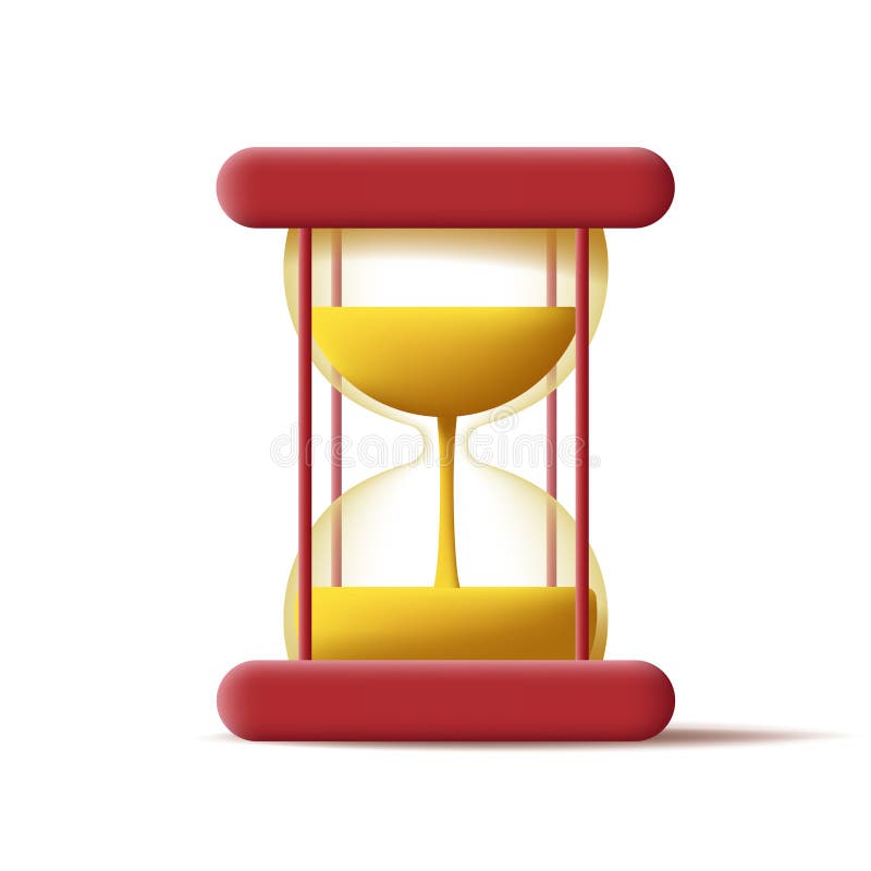 3d Digital Icon of Sand Clock, Transparent Glass Stock Vector ...