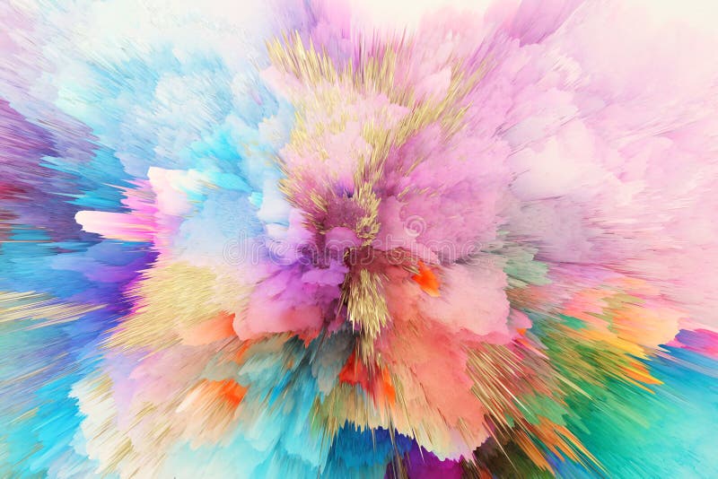 3D Digital Illustration. Color Blot Splash Stock Illustration ...