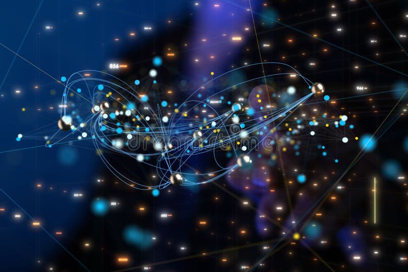 3d Digital Illustration of Floating Connected Particles - the Concept ... 3d Digital Illustration of Floating Connected Particles - the Concept ...