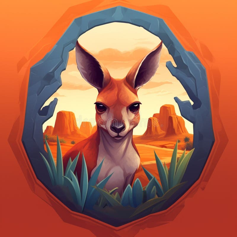 2D Digital Illustration of a Kangaroo Stock Illustration - Illustration ...