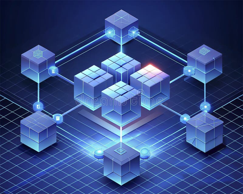 The Cube Glows Blue. it Demonstrates the Power and Potential of Big ...