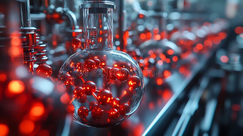 3D Digital Lab Environment for Chemical Synthesis Stock Illustration ...