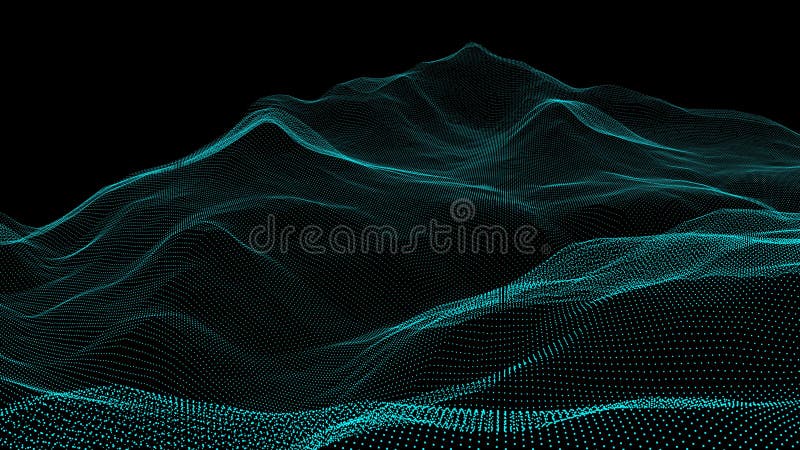 3D digital landscape stock illustration. Illustration of wave - 204994108