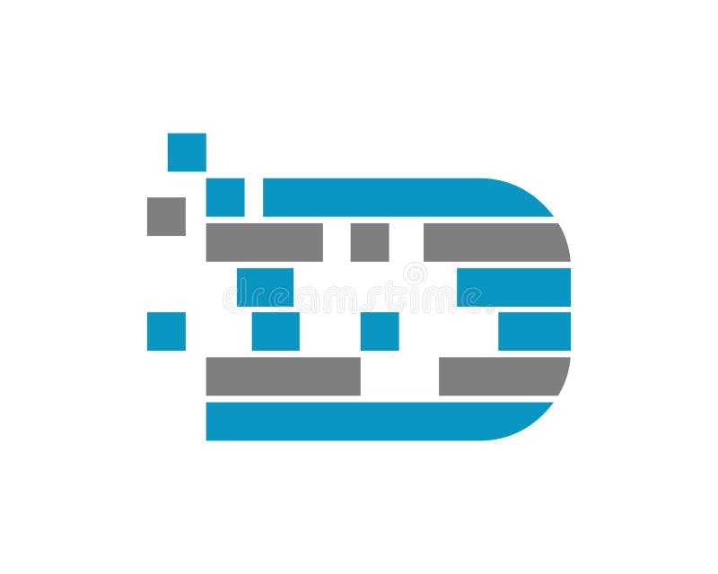 D Digital Logo Icon Template Stock Vector - Illustration of ...