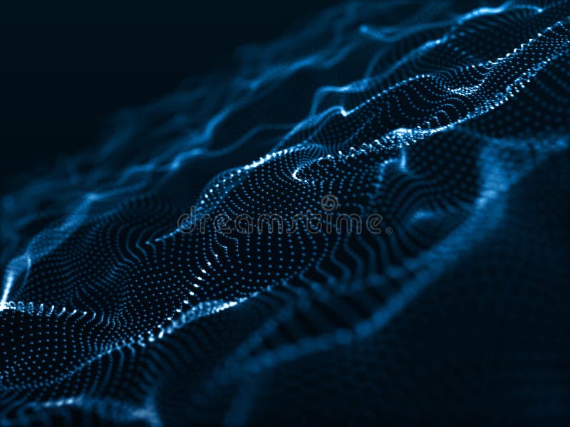 3D Digital Particles Background - Network Communications Stock ...