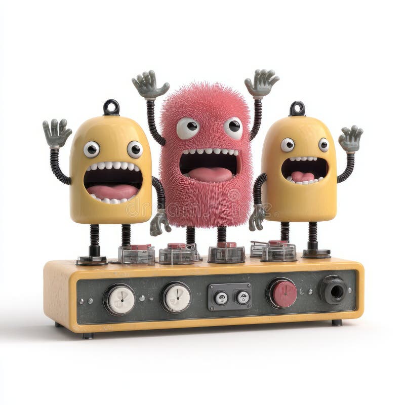 A 3D Digital Puppet Control Board Waving Limbs and Faces Stock ...