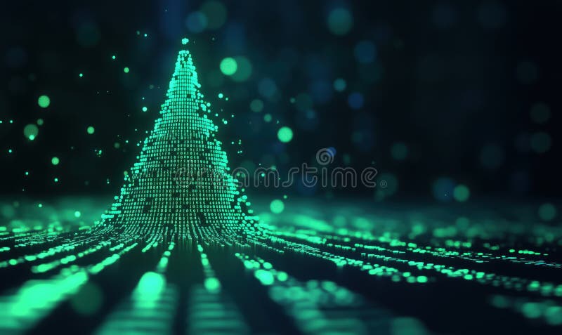 3D Digital Pyramid Structure with Glowing Particles and Light Effects ...