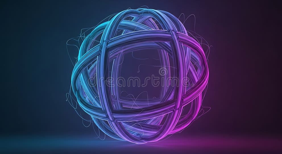 A 3D Digital Rendering of an Intertwined Spherical Structure, Composed ...