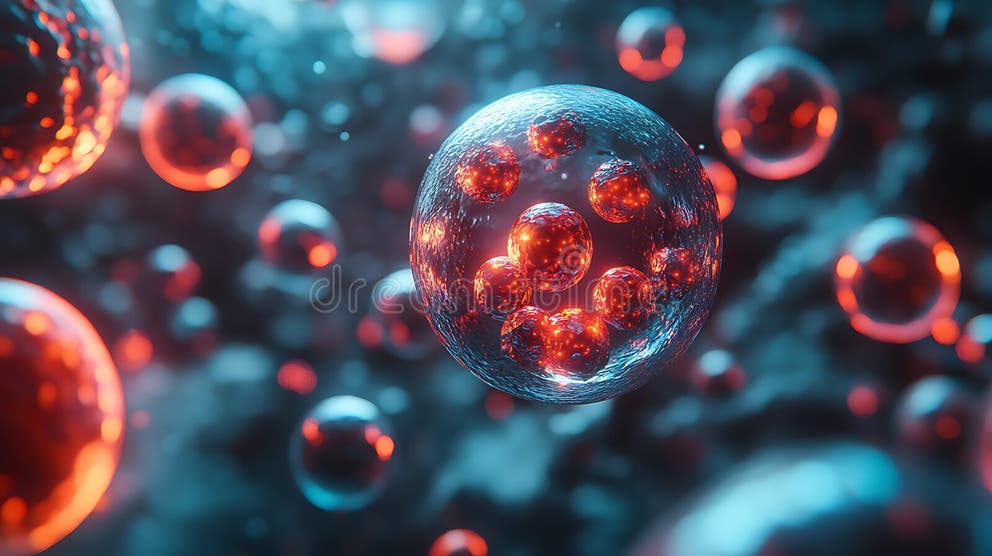 3D Digital Representation of Cell Culture Stock Illustration ...