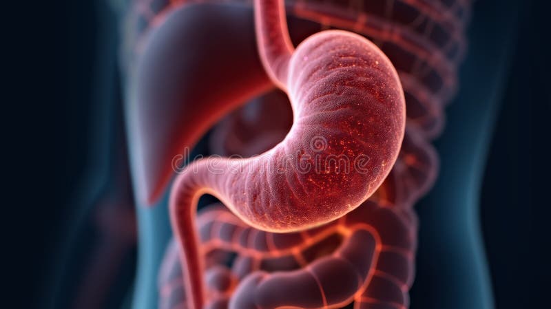 Illustration of the Human Stomach and Digestive System Stock ...