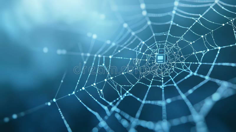 A 3D Digital Spider Web with a Search Engine Robot Navigating it ...